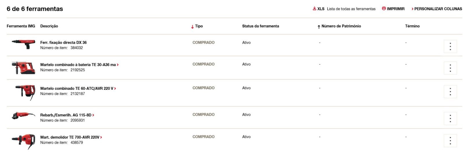 Gestão online para ferramentas e reparações - Hilti Brasil