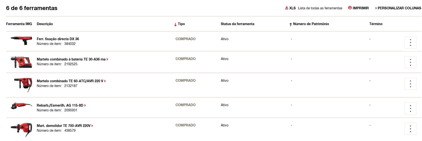 Gestão online para ferramentas e reparações - Hilti Brasil